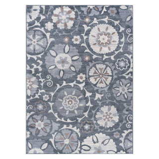 Wendy Transitional Floral Area Rug, 7'6''x9'10'' - Contemporary - Area ...