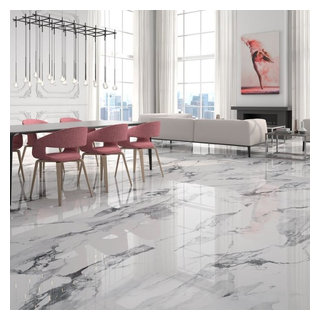 Crash White Marble Effect Rectified Tiles - Direct Tile Warehouse ...