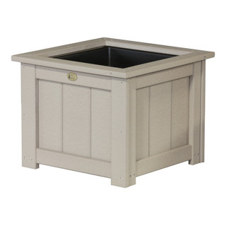 Poly Square Planter, 24 Inch - Transitional - Outdoor Pots And Planters ...