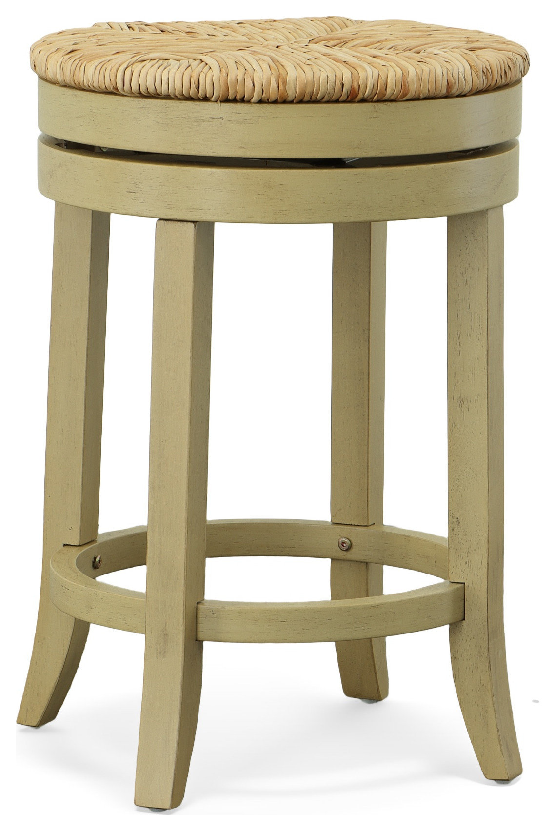 Irving 24" Swivel Rush Seat Counter Stool, Weathered Gray - Tropical ...