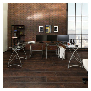 Command Center Gaming Desk Station - Silver - Contemporary - Desks And ...