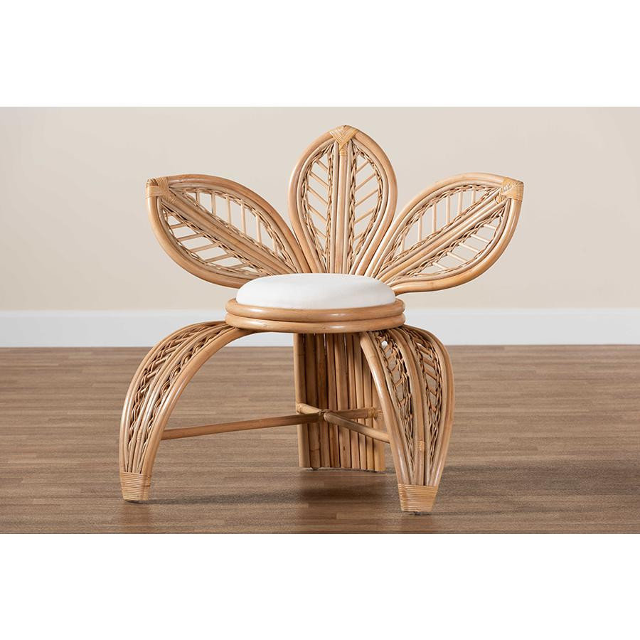 bali & pari Gresham Modern Bohemian Natural Rattan Leaf Accent Chair ...