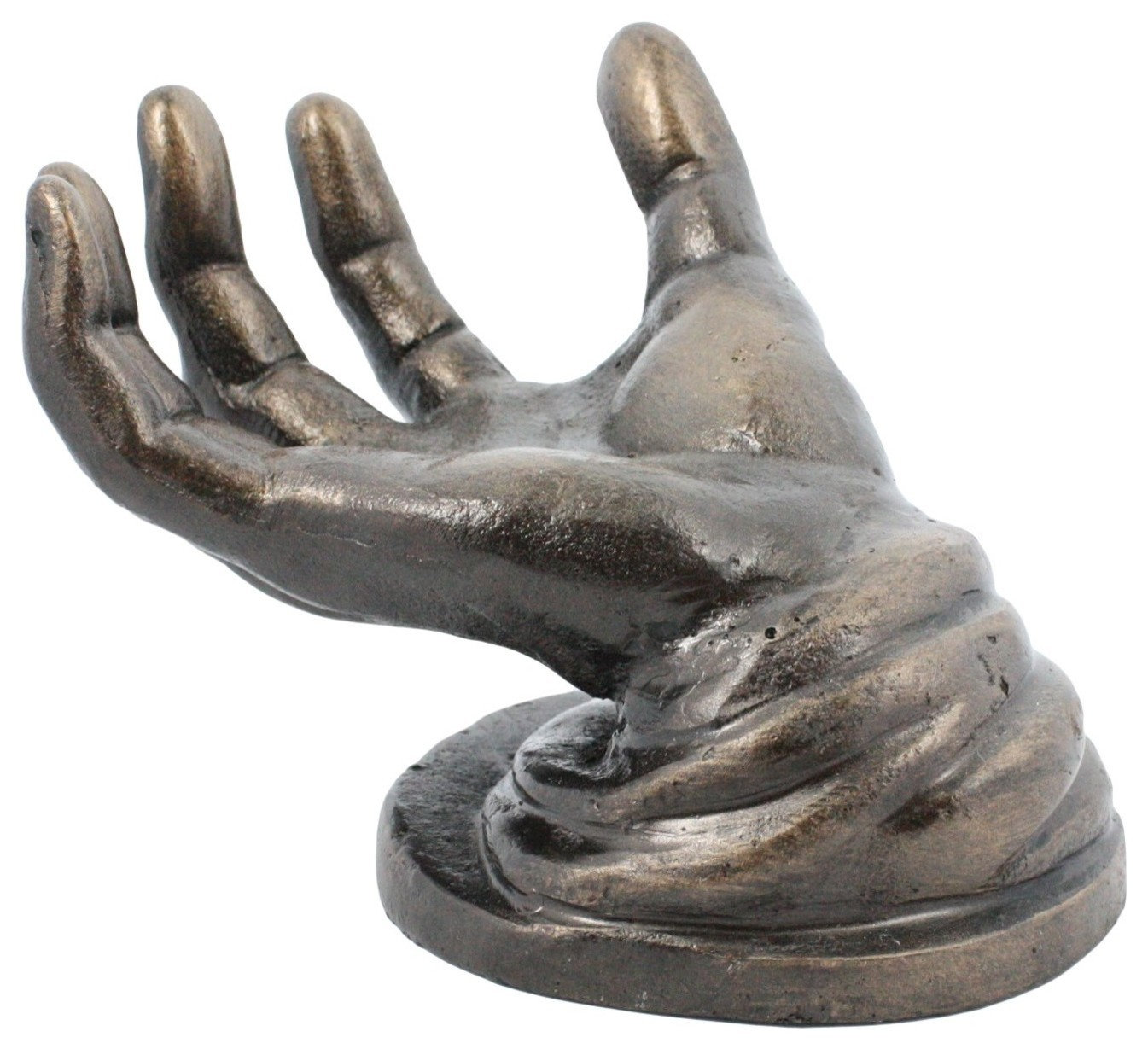 Cast Iron Open Hand Sculpture, Book Holder Statue Black Bronze ...