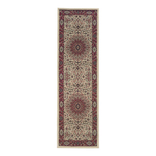 Aiden Traditional Vintage Inspired Ivory/Red Rug, Runner 2'7"x9'4 ...