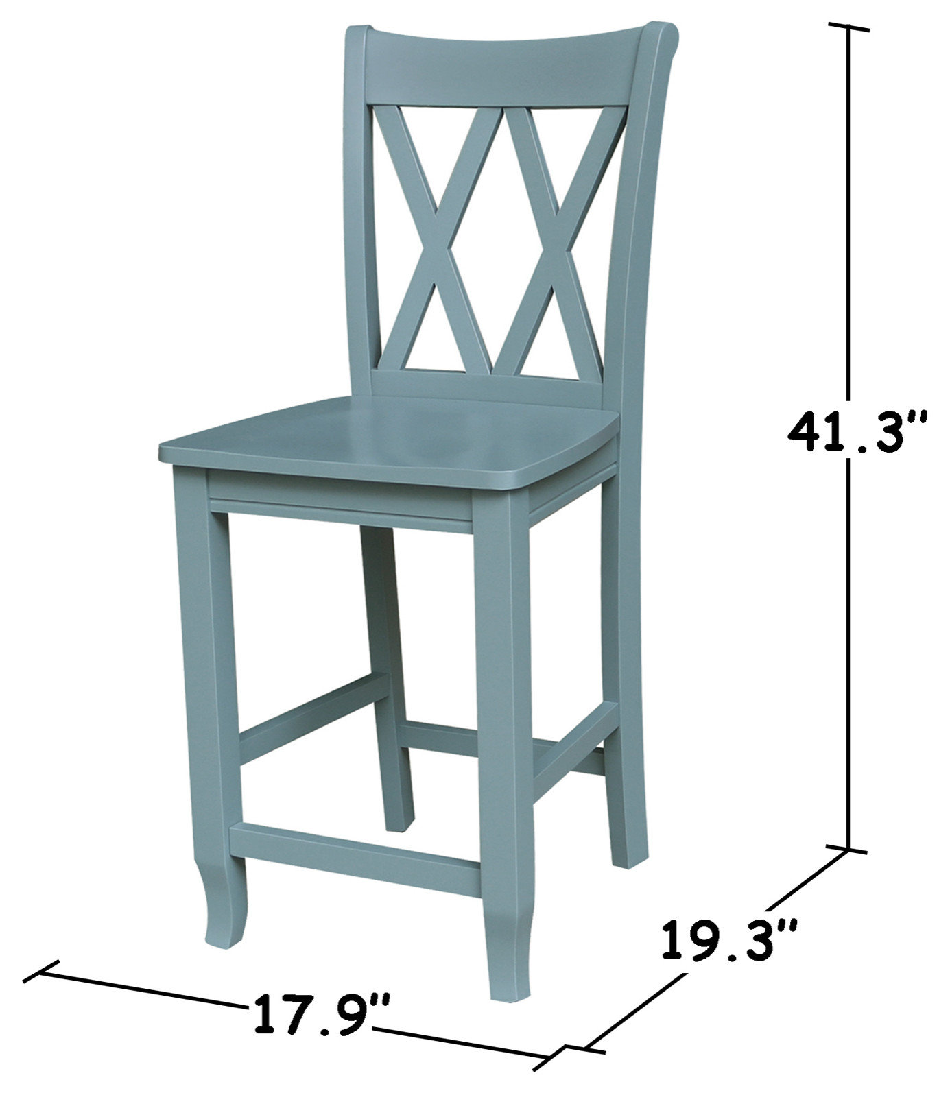 Double X-Back Counter Height Stool, 24 Inch - Contemporary - Bar Stools ...