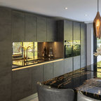 True Handleless Matt Graphite and Copper Kitchen - Modern - Kitchen ...