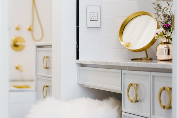Narrow 53-Square-Foot Bathroom Goes Glam