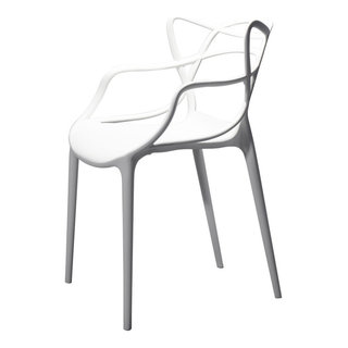 Kesha White Poly-Carbonate Dining Chair, Set of 2 - Contemporary ...