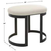 Uttermost Infinity Black Accent Stool - Transitional - Vanity Stools ...