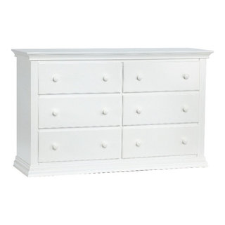 Suite Bebe Hayes 6-Drawer Traditional Wood Double Dresser in White ...