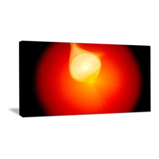 Glowing Red Misty Sphere, Abstract Canvas Art Print, 60"x28"x1.5 ...