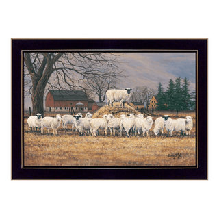 Wool Gathering 1 Black Framed Print Wall Art - Farmhouse - Prints And ...