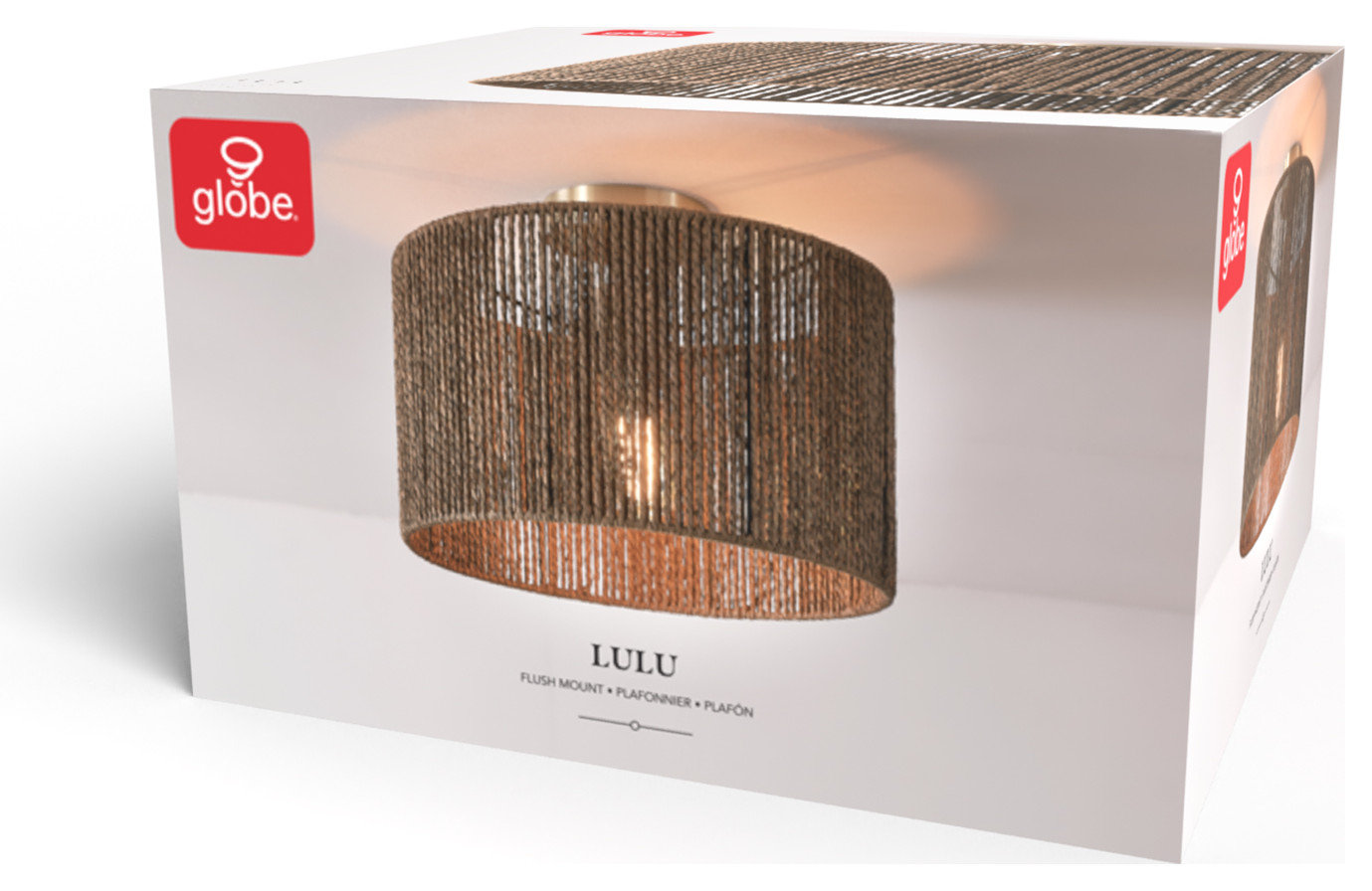 Lulu 1-Light Matte Brass Flush Mount Ceiling Light with Paper Twine ...