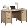 Pemberly Row Contemporary Engineered Wood Desk in Natural Maple Finish ...