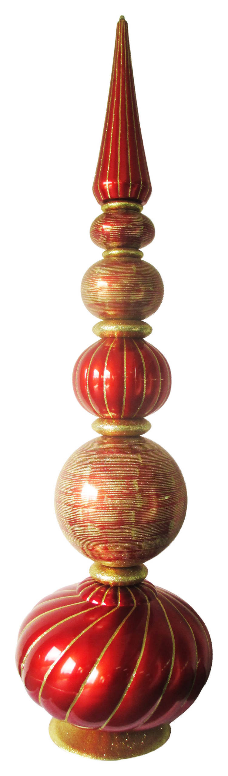 84" Red And Gold Finial Tower - Contemporary - Christmas Ornaments - by ...