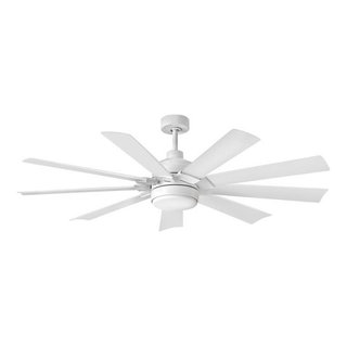 Turbine 9 Blade Ceiling Fan With Light Kit, 17.5"Hx60"W - Transitional ...
