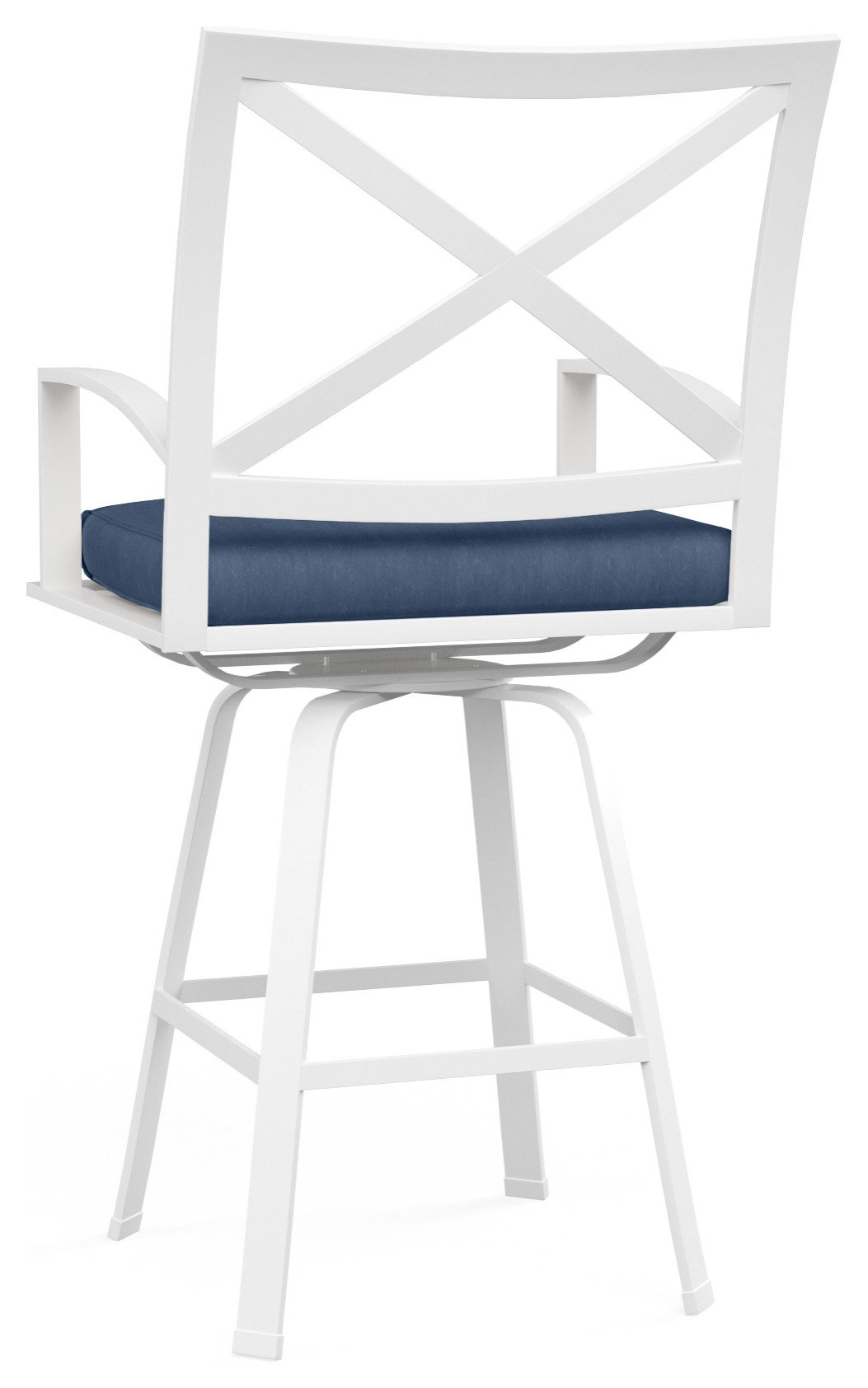 Bristol Spectrum Indigo Aluminum Frame Swivel Outdoor Barstool ...