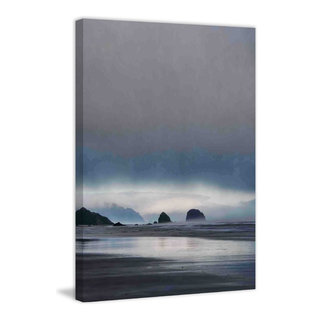 "Sea Stacks at Sunset" Painting Print on Canvas, 24"x36" - Beach Style ...