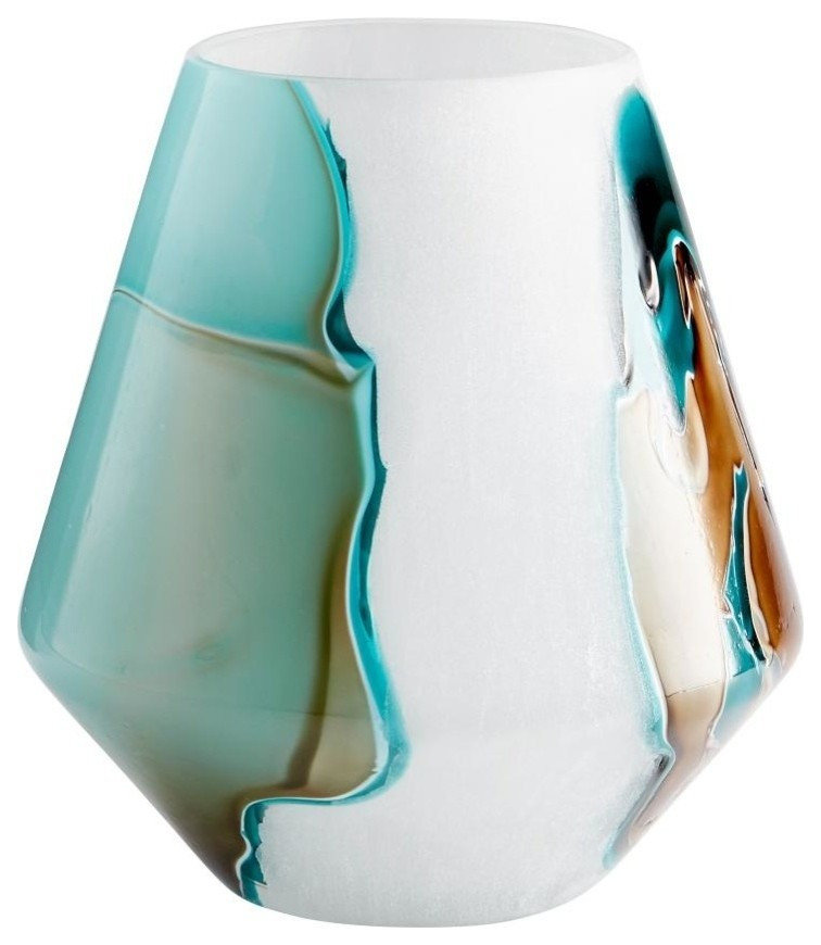 Cyan Small Ferdinand Vase 10323, Green and White - Contemporary - Vases ...