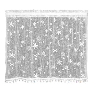 Heritage Lace Wind Chill Tier w/Trim in White, 45" wide x 36" drop ...