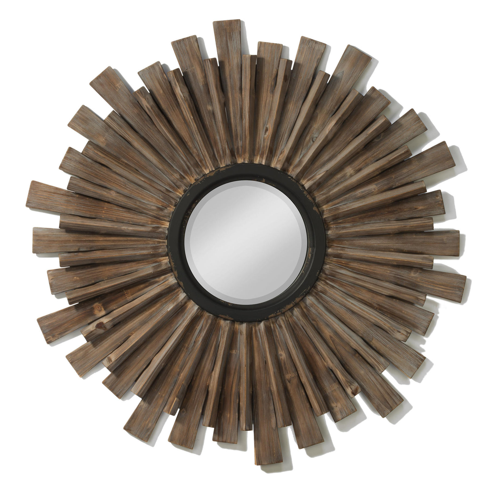Wooden Starburst Multi Dimensional Mirror - Farmhouse - Wall Mirrors ...