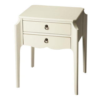 Butler Wilshire White 2-Drawer Side Table - Transitional - Side Tables ...