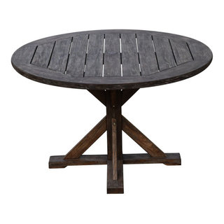 48" Round Flag Leg Dining Table - Transitional - Outdoor Dining Tables ...