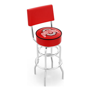 Holland L7C4 Ohio State 25" Double-Ring Swivel Counter Stool - Chrome ...