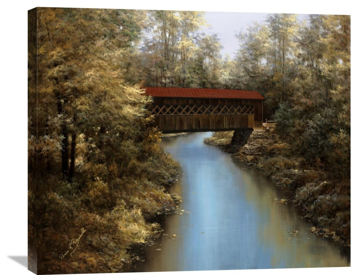 "Covered Bridge" Stretched Canvas Giclee by Diane Romanello, 16"x13 ...