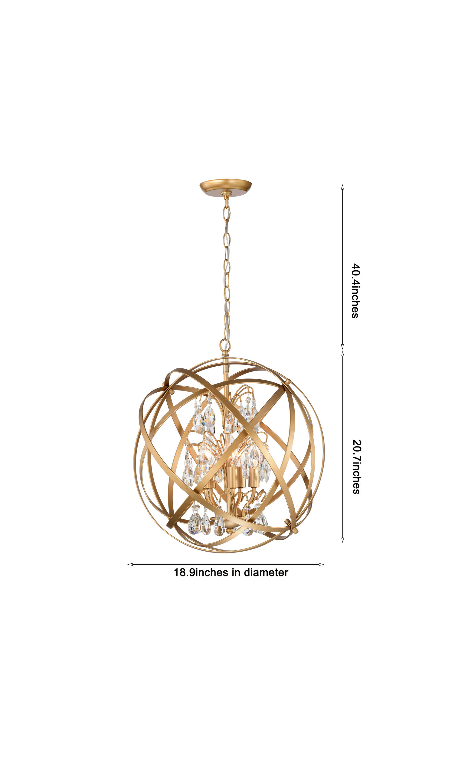 Adela 5-Light Metal Globe Crystal Chandelier - Contemporary ...