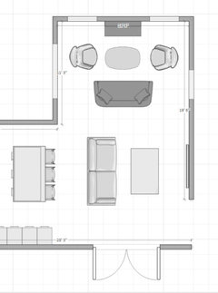 Furniture placement for open concept, long narrow living room - Help!