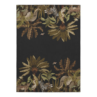Indoor/Outdoor Tropics TC8 Black Machine Washable 10' x 14' Rug, 8' x ...