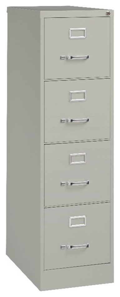 Pemberly Row 4 Drawer Metal Vertical Filing Cabinet Set in Light Gray ...
