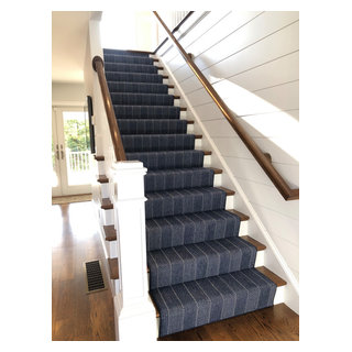 Stark Carpet Stair Runner Debut! - Beach Style - Staircase - Boston ...