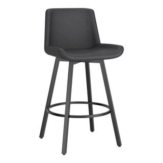 Modern Faux Leather and Metal Side Chair, Set of 2 - Transitional - Bar ...