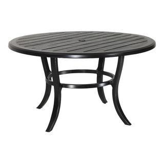 Lattice 53" Round Dining Table, Midnight Gold - Transitional - Outdoor ...