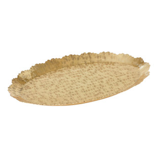Hammered Oval Tray, 12"L x 7.25"W x 1"H - Contemporary - Serving Trays ...