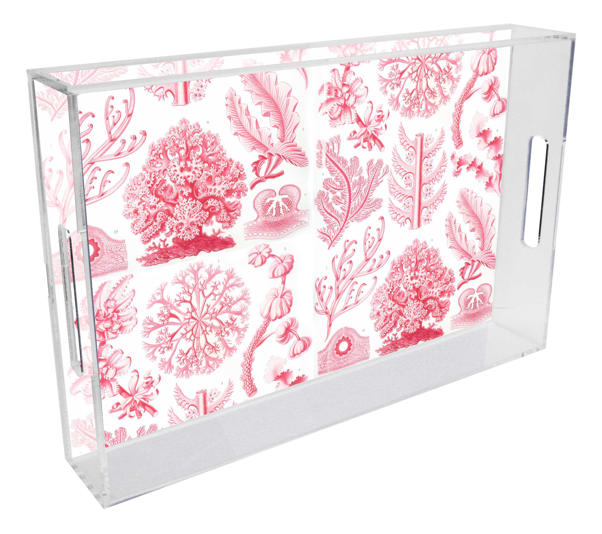 Pink Coral Lucite Tray, 11" X 17" - Beach Style - Serving Trays - by ...
