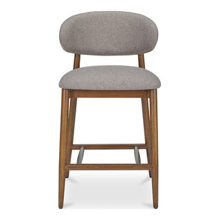 Ellie Light Brown Upholstery Counter Stool, 19.5W x 22D x 37H ...