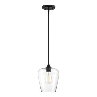 Octave 1-Light Mini Pendant, Black - Transitional - Pendant Lighting ...