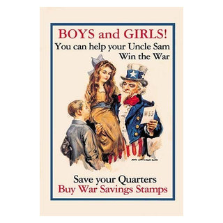 Uncle Sam - Boys And Girls!, 12" x 18" - Traditional - Prints And ...