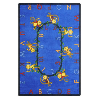Kid Essentials, Early Childhood Monkey Business Rug, 5'4" x 7'8 ...
