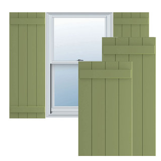 True Fit PVC Bungalow Fixed Mount Shutters, Per Pair, Sojourn Blue, 12 ...