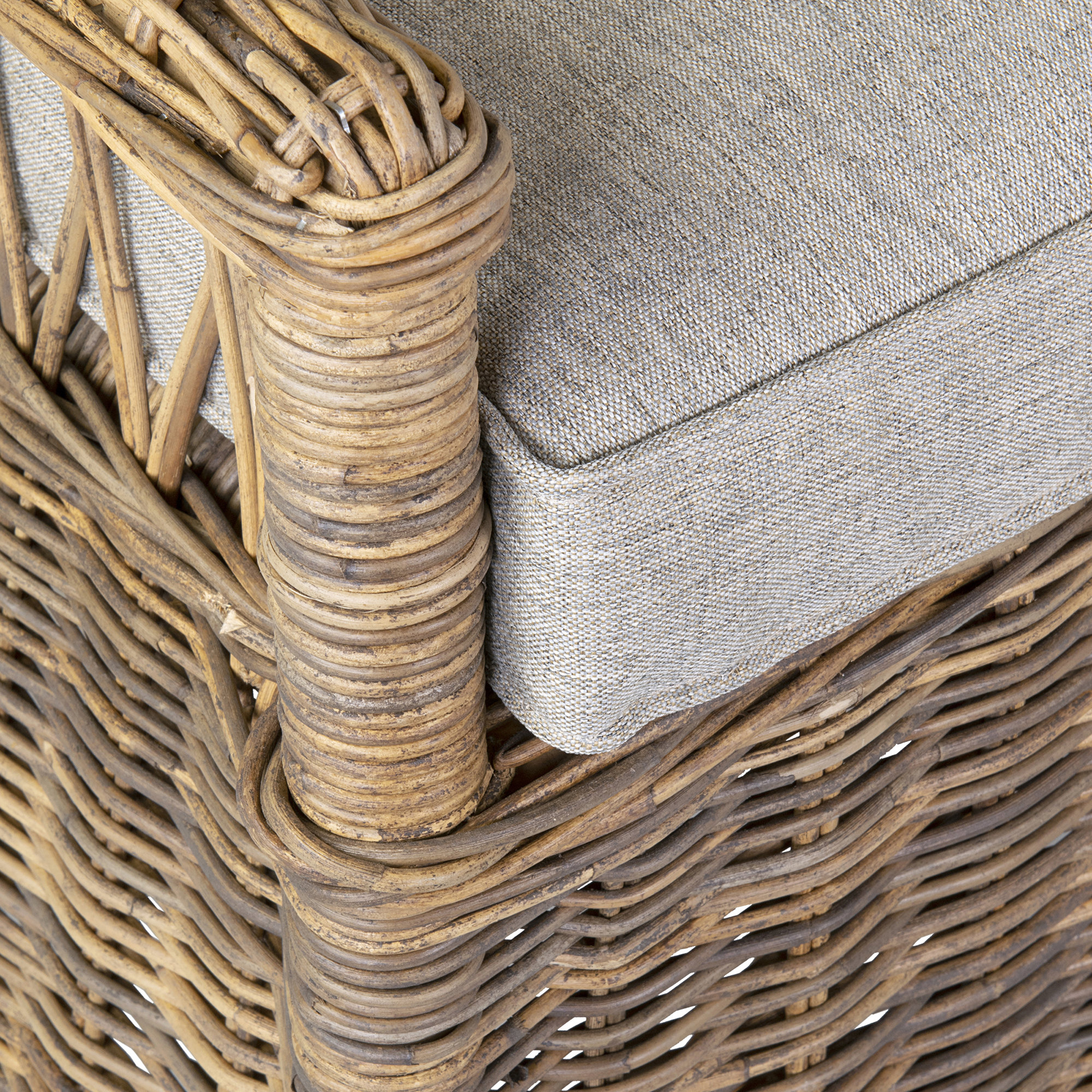 East at Main Serena Grey Rattan Dining Chair with Cushion - Tropical ...