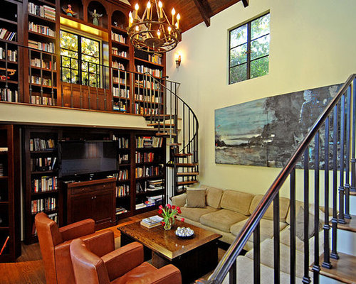 Two Story Library | Houzz
