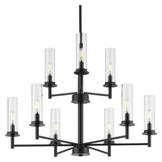 Kellwyn 9-Light Clear Glass Transitional Chandelier Light ...