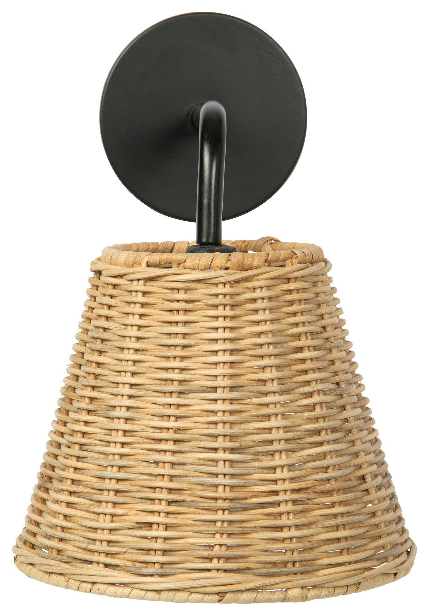 Wicker Cone Wall Sconce w. Gooseneck, Natural - Tropical - Wall Sconces ...