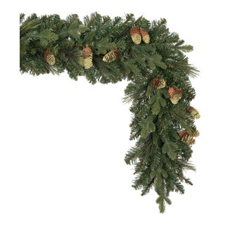 9'x14" Emerald Mixed Fir Garland 384T - Contemporary - Wreaths And ...