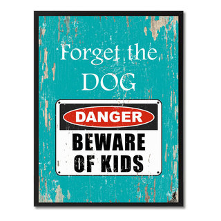 Beware Of Kids Danger Sign, Canvas, Picture Frame, 13"x17" - Rustic ...