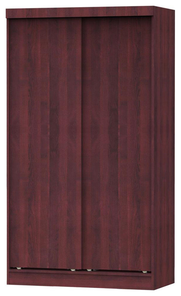 Better Home Products Modern Wood Double Sliding Door Wardrobe In ...